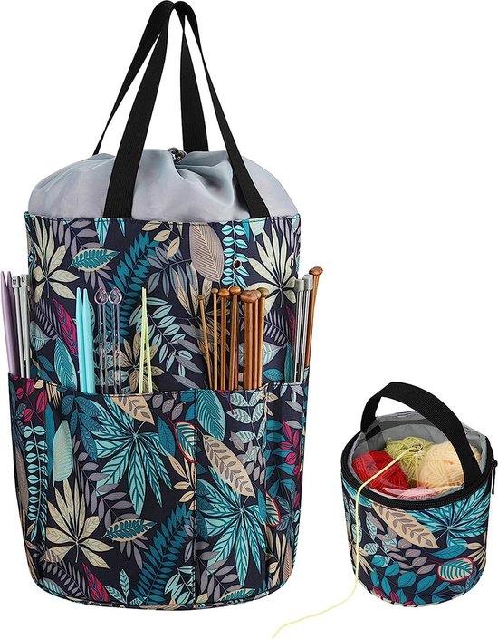 Breitas, garen opbergtas, knutseltas met zakken, breitassen en breien ...