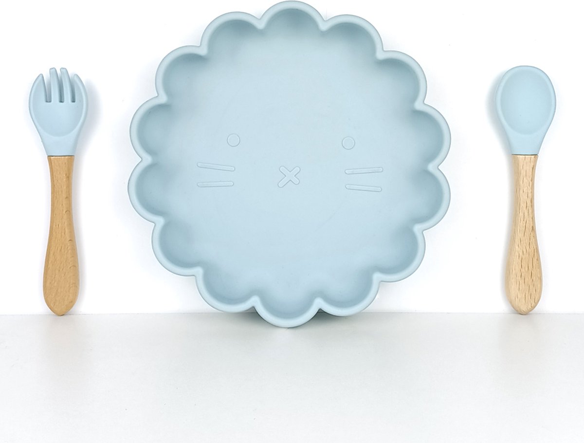 Siliconen Babyvoeding Set - Kinderbordjes - Baby bestek set met zuignap ...