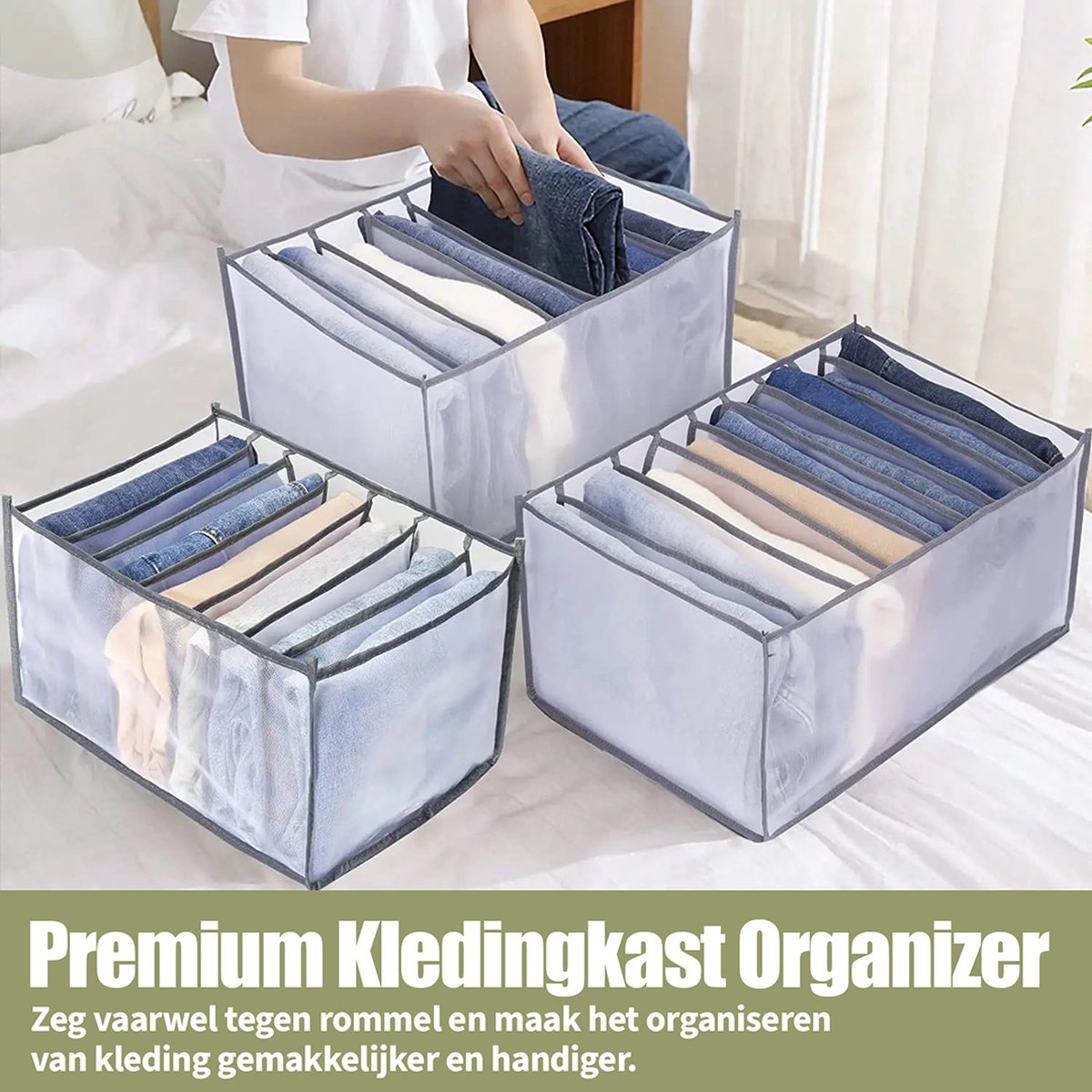 Consumerce® 2 Stuks Ruimtebesparende Jeans Organizer – Kleding ...