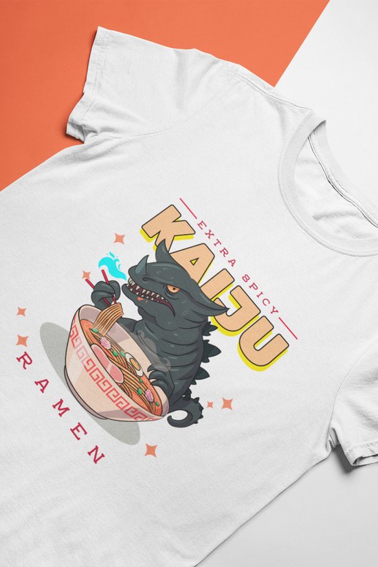 Kaiju Ramen Noodles T-Shirt Wit - Anime Merchandise - Japanese Shirt ...