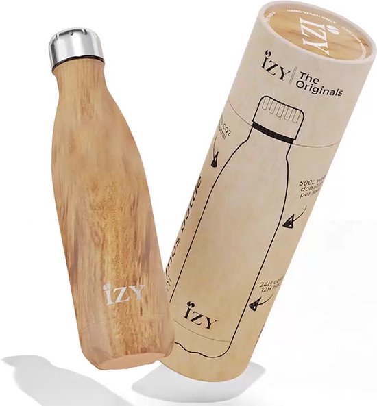 IZY Drinkfles - Prints - Design Bruin - Inclusief donatie - Waterfles ...