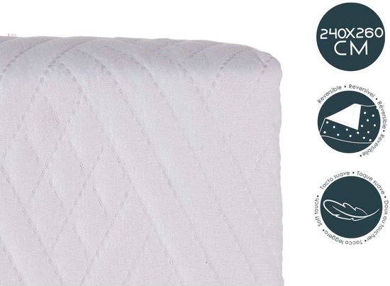 Omkeerbare sprei Wit (260 x 240 cm) | bol