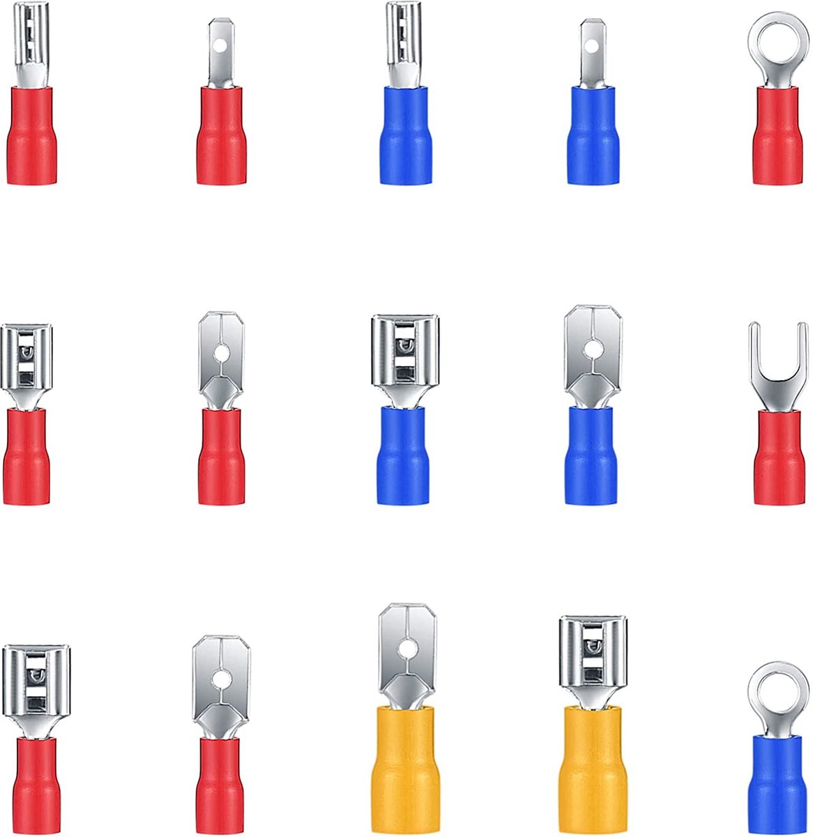 280 stuks - Kabelschoenen Set Krimpterminals - Geïsoleerde Connectoren ...