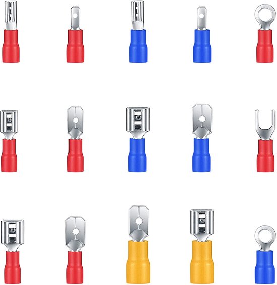280 stuks - Kabelschoenen Set Krimpterminals - Geïsoleerde Connectoren ...
