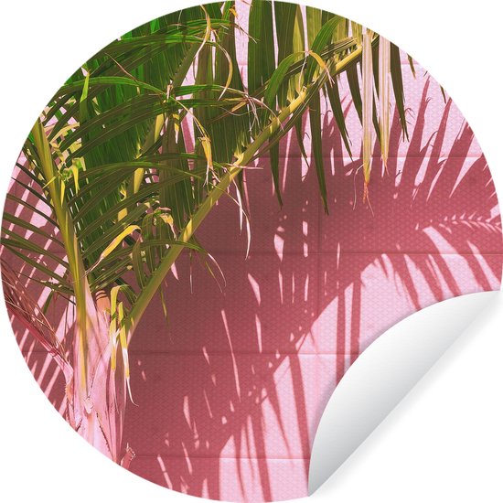 WallCircle - Muurstickers - Behangcirkel - Plant - Zomer - Tropisch - Roze - 100x100... | bol