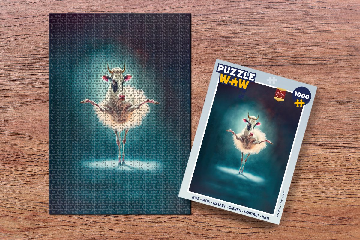 Puzzel Koe - Rok - Ballet - Dieren - Portret - Kids - Legpuzzel ...