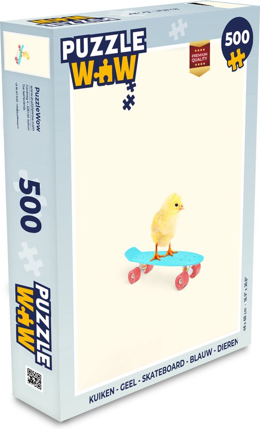 Puzzel Kuiken - Geel - Skateboard - Blauw - Dieren - Legpuzzel - Puzzel ...