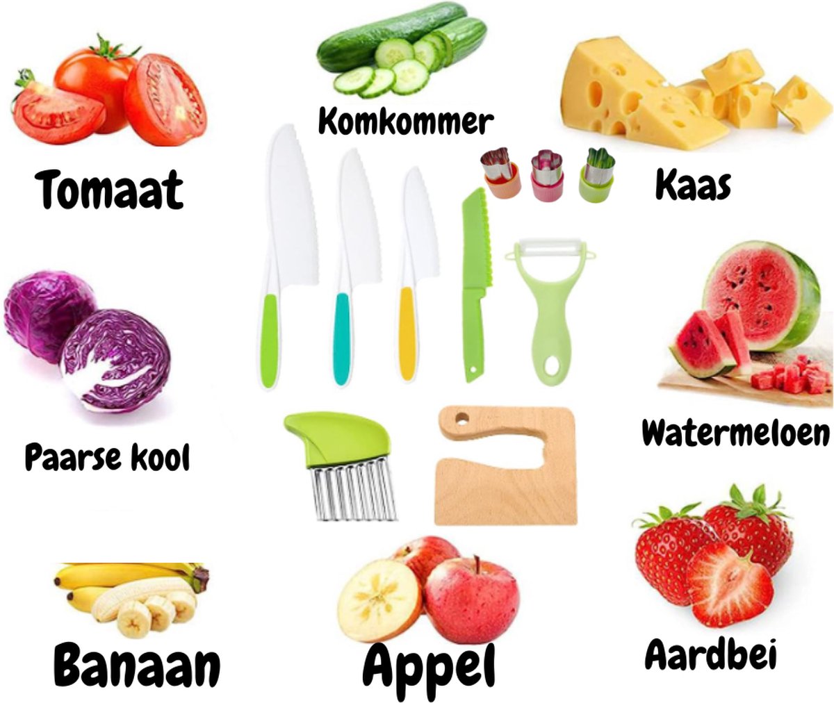 Kidset kindermessen 11 delige set - kindermes -Le petit chef - Mes kind ...