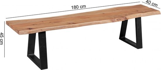 Eetbank - Massief Houten Bank - Massief Hout Acacia - Hout - Keukenbank ...