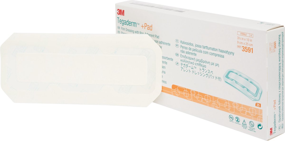Tegaderm + Pad 3m Transp Steril 9cmx25cm 25 3591 | bol.com
