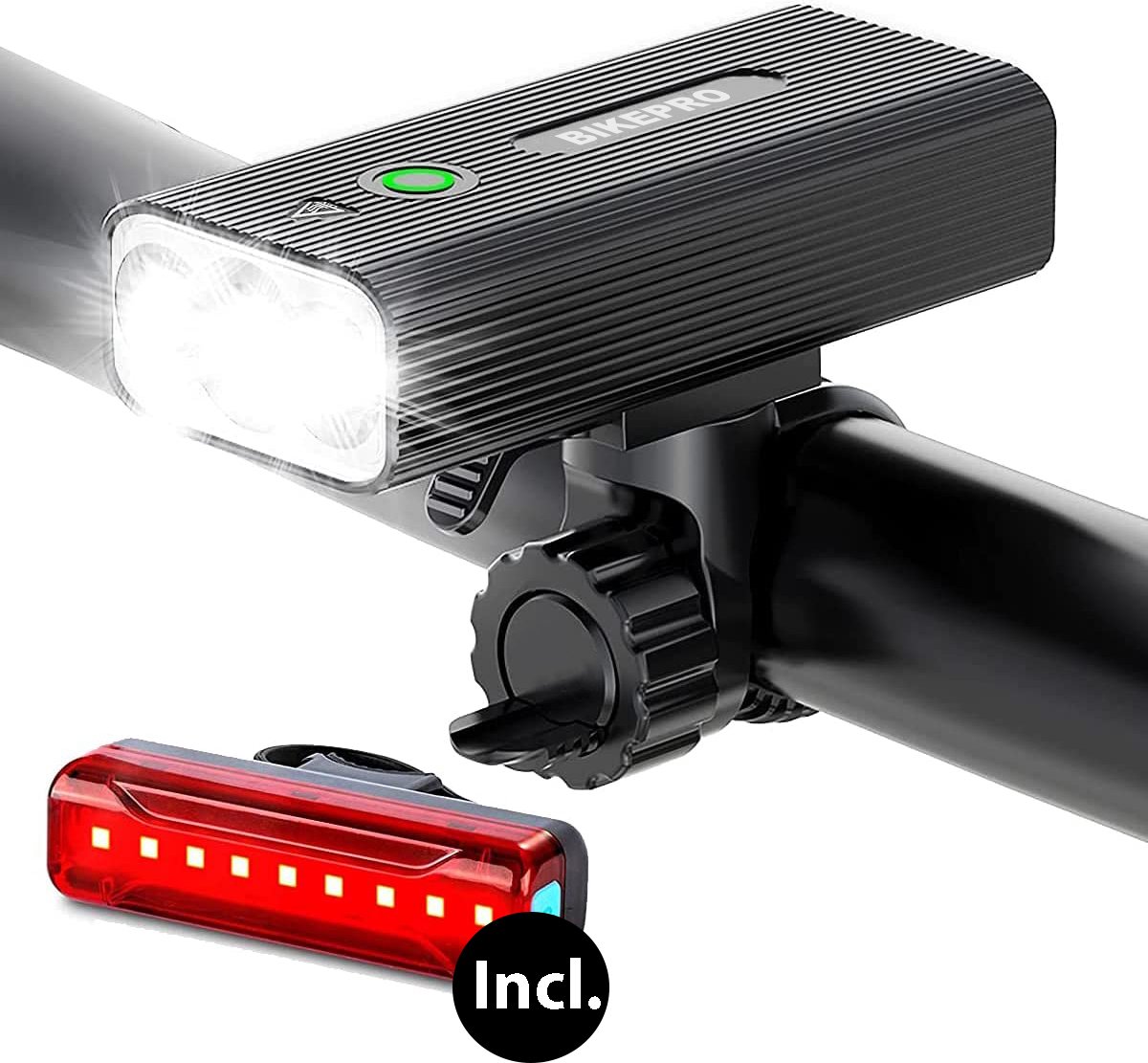 BikePro LED Fietsverlichting Set - Voorlicht en Achterlicht - USB ...
