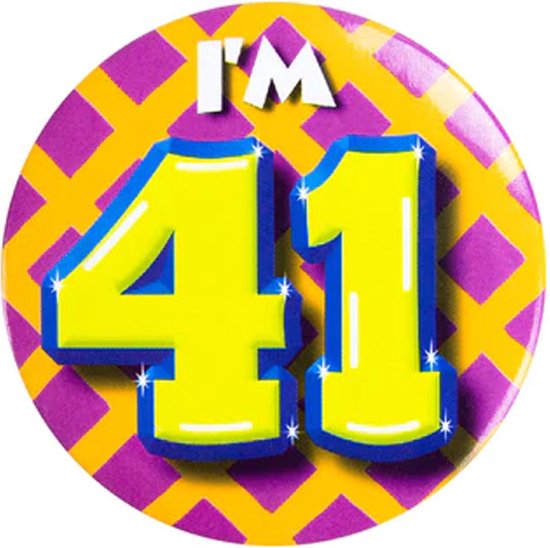 Button 41 Jaar - Button met speld (55mm) - Leeftijd badge - 41 Jaar ...