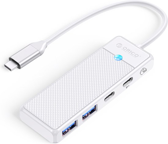 Orico- Hub met USB-C - USB-A 3.0 - USB-C - Power Delivery - Wit | bol