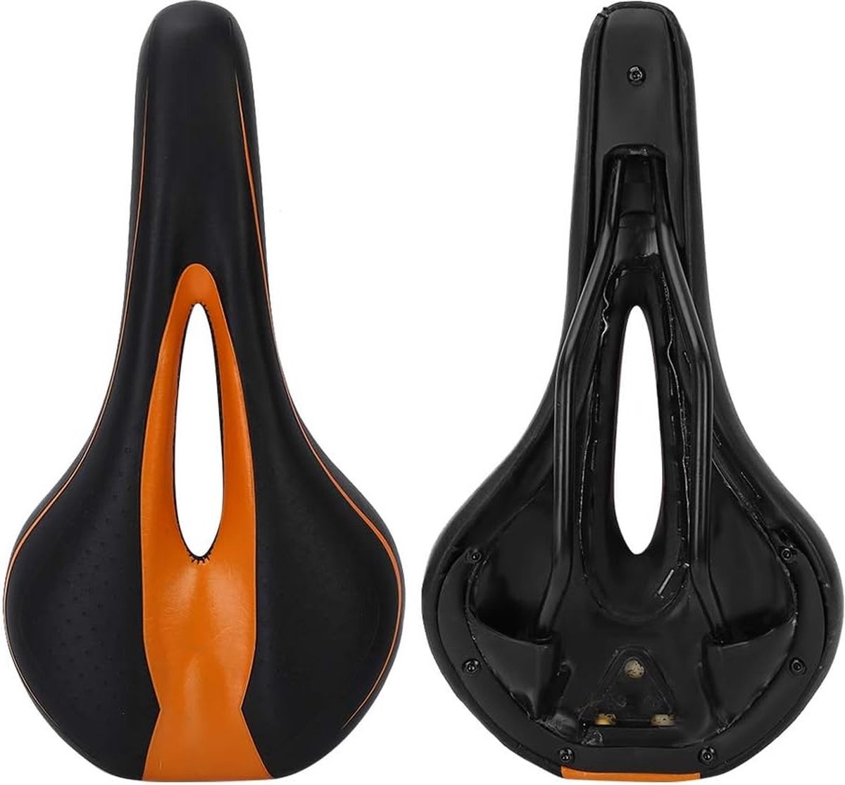Fietszadel, zwart + oranje slow Rebound memory Foam Fietszadel, hol ...