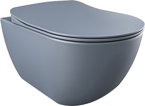 Creavit design ophang wc met toiletzitting Rim Off mat Basalt | bol
