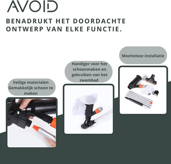 AVOID Zwembad Stofzuiger - Bodemzuiger met Fijnmazig Filter ...