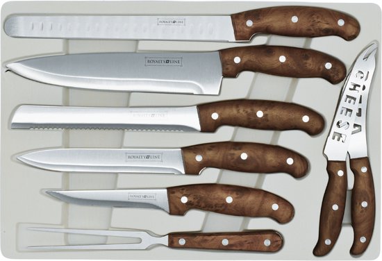 Royalty Line Bestek en Messenset 24 Delig - Deluxe RVS & Wood ...