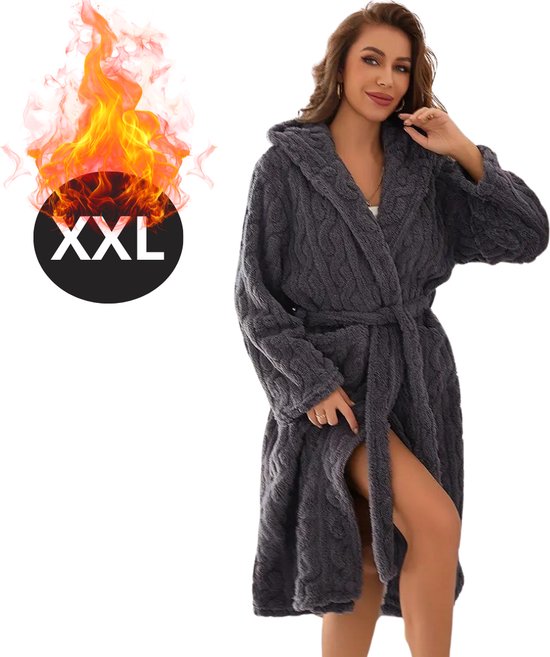 Nivard Badjas Dames - Fleece - Katoen - Badstof - Sauna - Hamam - Wafel ...