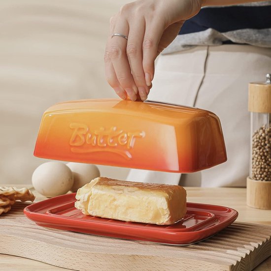 Porseleinen botervloot met deksel - Classic Color Changing Boter Keeper ...