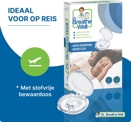 Dr. Breathe Well ™ - Anti Snurk Clip - 4 stuks - Neusclip Tegen Snurken ...