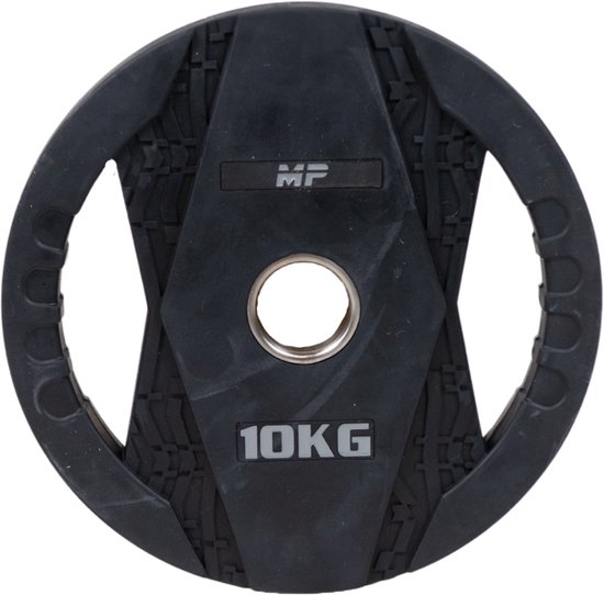 Muscle Power Olympische Halterschijf met Handgrepen - Rubber - 10 kg | bol