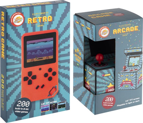 Toy Universe Retro Arcade Game 2-Pack – Handheld & Mini Arcade Console ...