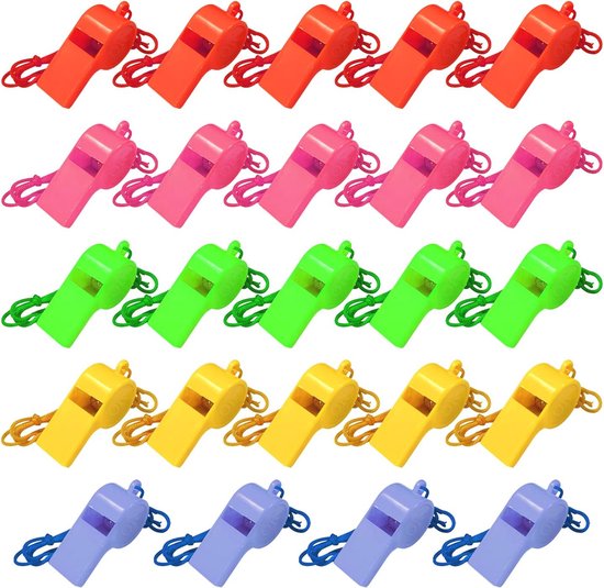24 kleurrijke fluitjes voor kinderen - Jubelfluitjes voor sport en ...