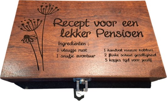 WoodR Creatief pensioen cadeau Gevulde Tekendoos met tekst Geniet van je Pensioen | bol