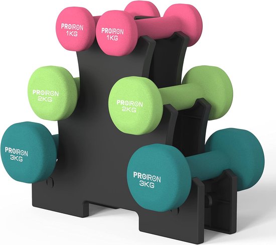 Neopreen Halter Gewichten 1kg - 10kg Set voor Thuis Fitness | bol
