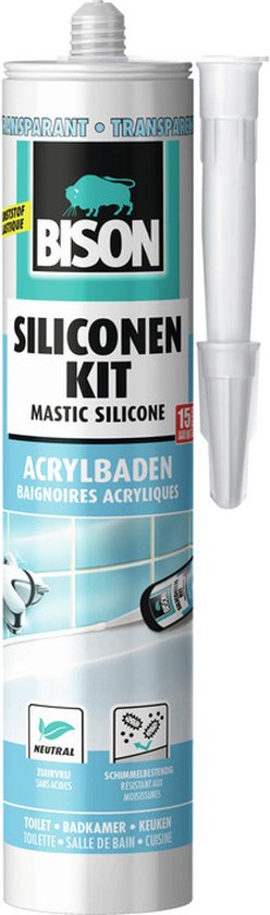 Bison Transparante Siliconenkit - Voor acrylbaden en douchewanden - 300 ...
