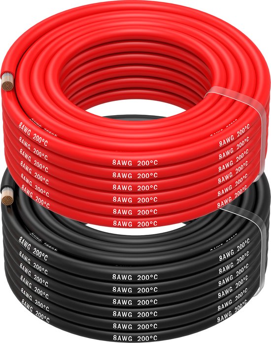 MMOBIEL 8 AWG Siliconen Elektrische Draad - 8 Gauge (8,37mm²) Vertinde Koperkabel - 2... | bol