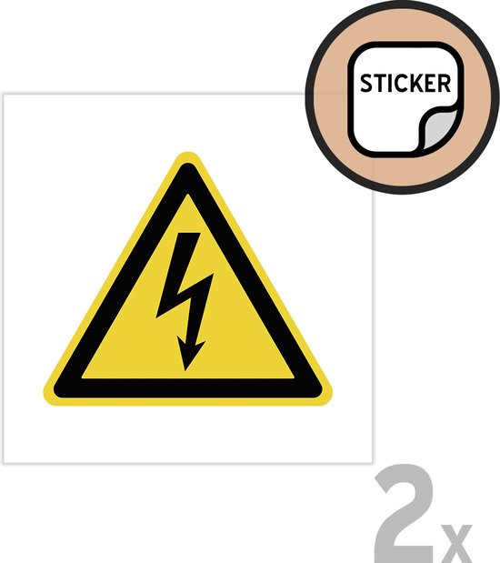 Pictogram/ stickers (2x) | Onder spanning | 10 x 10 cm | Elektriciteit ...