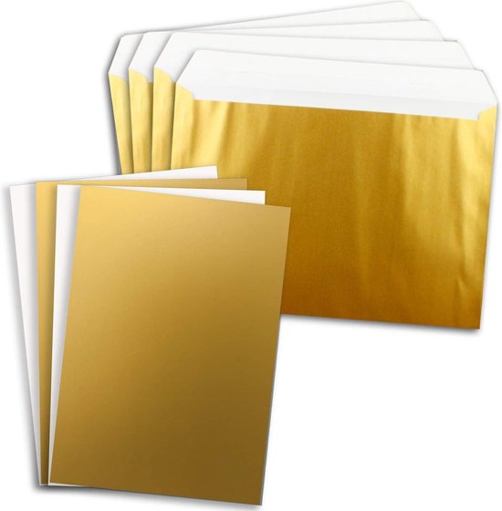 DIN A4 Metallic Gold Self-Adhesive Envelopes - Set of 10 Cards ...