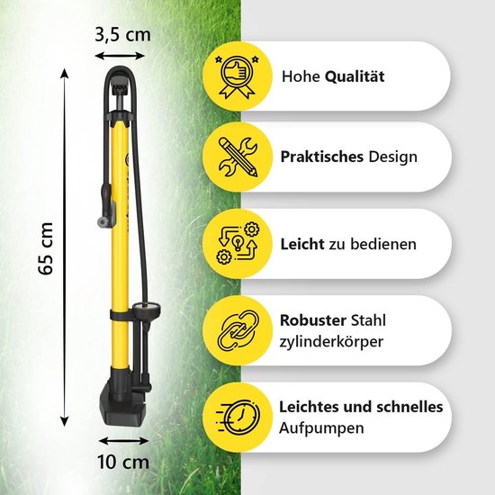 Fietspomp met drukmeter - Vloerpomp 11 Bar/160 PSI - Fietsbanden ...