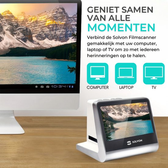 Solvon Alles-in-1 Diascanner met 16 GB opslag - Negatiefscanner met ...
