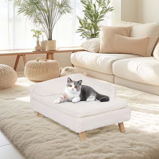 Goodivery ® Luxueuze Huisdier Sofa met Rugleuning en Houten Poten voor ...