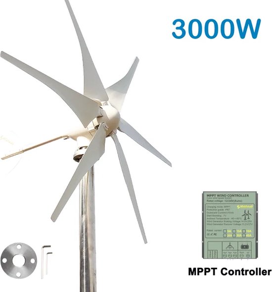 Windturbine, 3000W Vermogen, Gratis Controller, 48V, Met MPPT ...