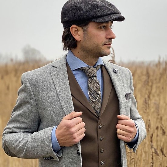 Sir Redman - Stropdassen - stropdas Daniel Tweed - bruin / blauw / wit ...