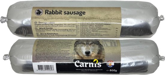 Carnis Gestoomde Vleesworst Konijn 800 g | bol