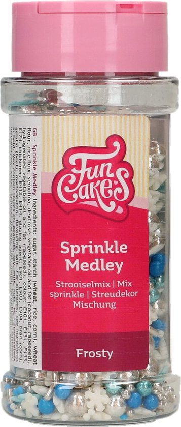 FunCakes Sprinkle Medley - Frosty - 65g - Eetbare Taartdecoratie | bol