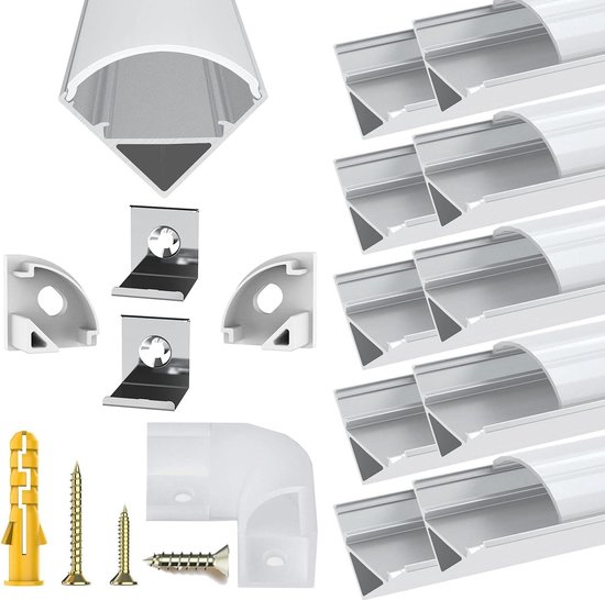 Ledstrip aluminium profiel V-vorm met afdekking - voor montage met ...