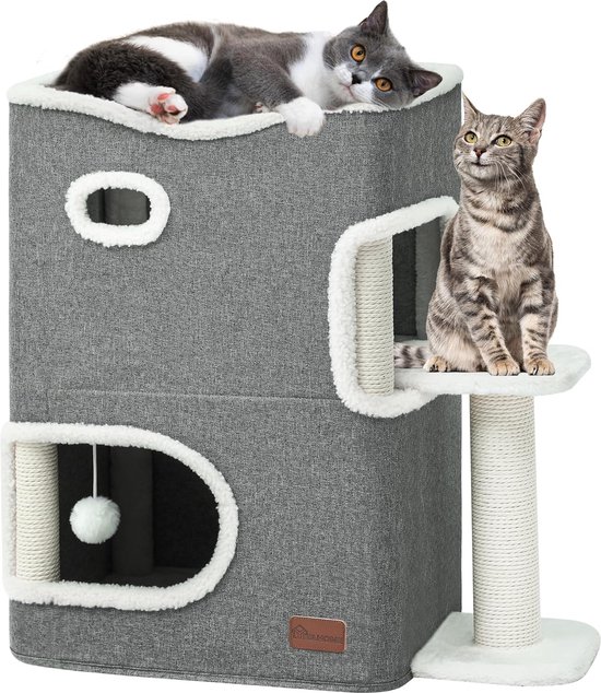 Multifunctionele Kattenhuis met Meerdere Verdiepingen en Krabpaal voor ...