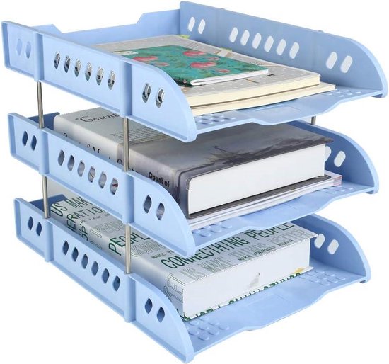 Plastic 3 Tier Desk Organizer Brievenbak Papier Bestand Opslag Office ...