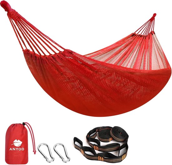 Ruime Outdoor Hangmat met Ademend Mesh en Boomriemen voor Camping en ...