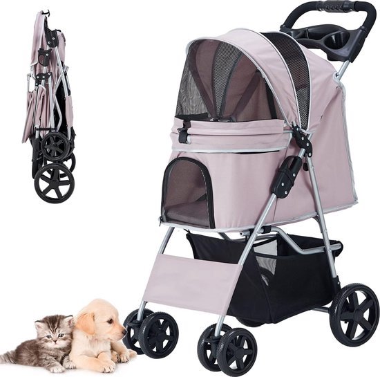 PolkaHome Inklapbare Hondenbuggy - Huisdieren wandelwagen - Hondenwagen | bol