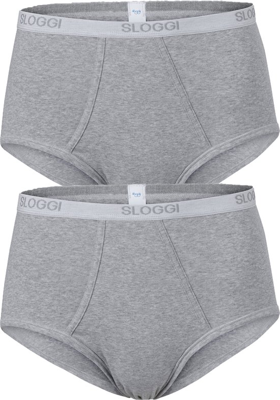 sloggi men Basic Heren Maxi slip - 2-pack - Grey Marle - Maat XXL | bol