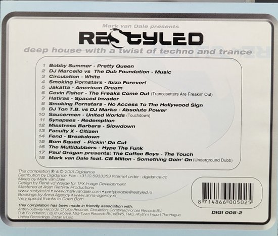 Mark van Dale ‎– Restyled, various artists | CD (album) | Muziek | bol