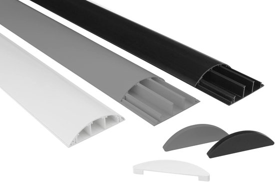Kabelgoot Halfrond 68 x 18 mm - Kabelafdekking voor TV, Muur en Vloer ...
