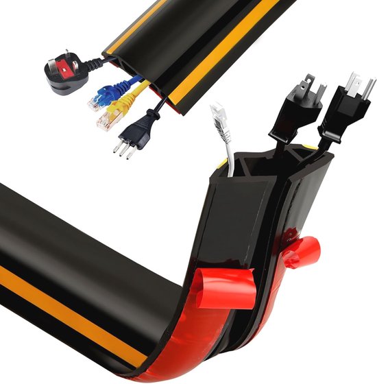 Kabelgoot bodem 3M - Zwarte kabelbrug voor kantoor en werkplaats | bol