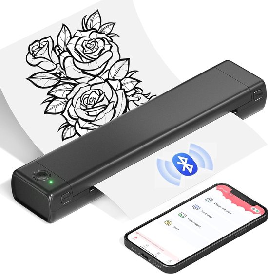 Draagbare A4 thermische printer met Bluetooth voor mobiel gebruik | bol